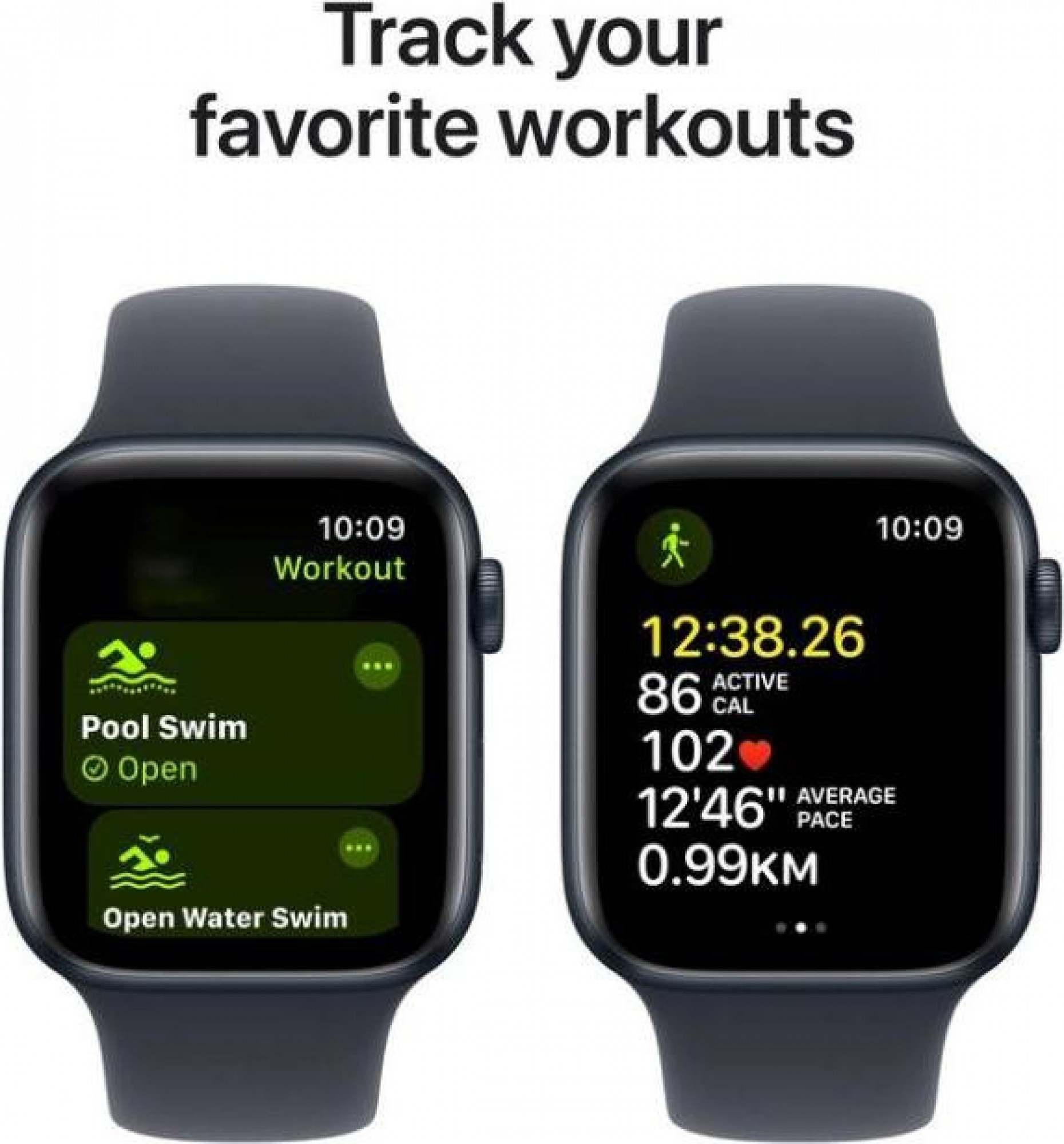 Apple Watch SE 2 GPS 44mm Midnight Aluminium Case w. Midnight Sport ...